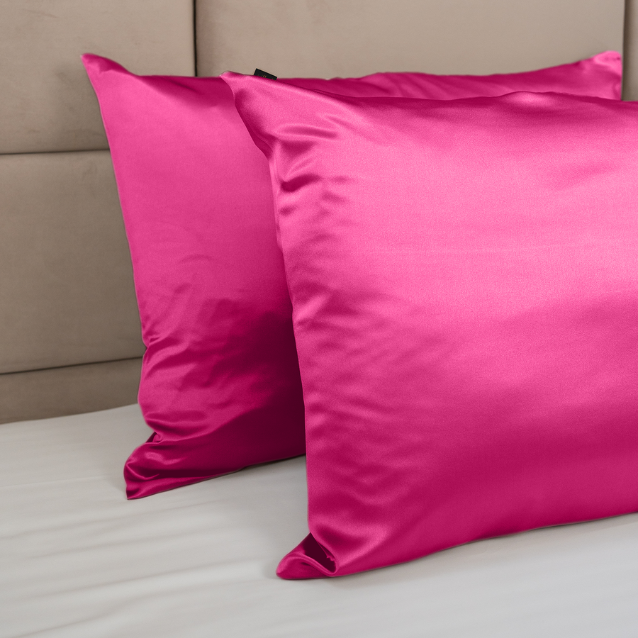 Set fete de perna matase roz fucsia 19 momme - Silkd - Silkd.ro